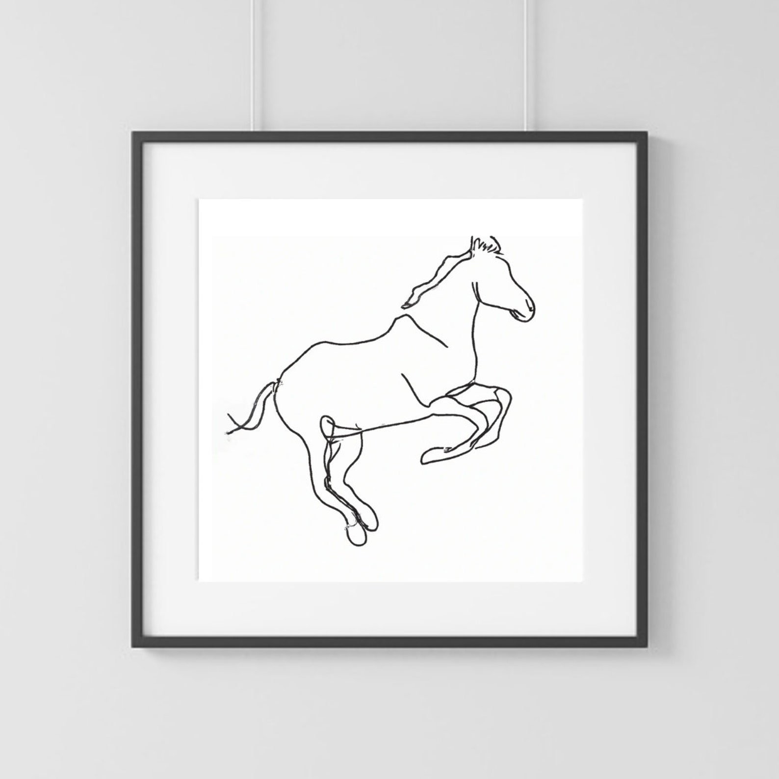 Horse Line Art Drawing Prints Set of 3 Horse Line Wall Art - Etsy