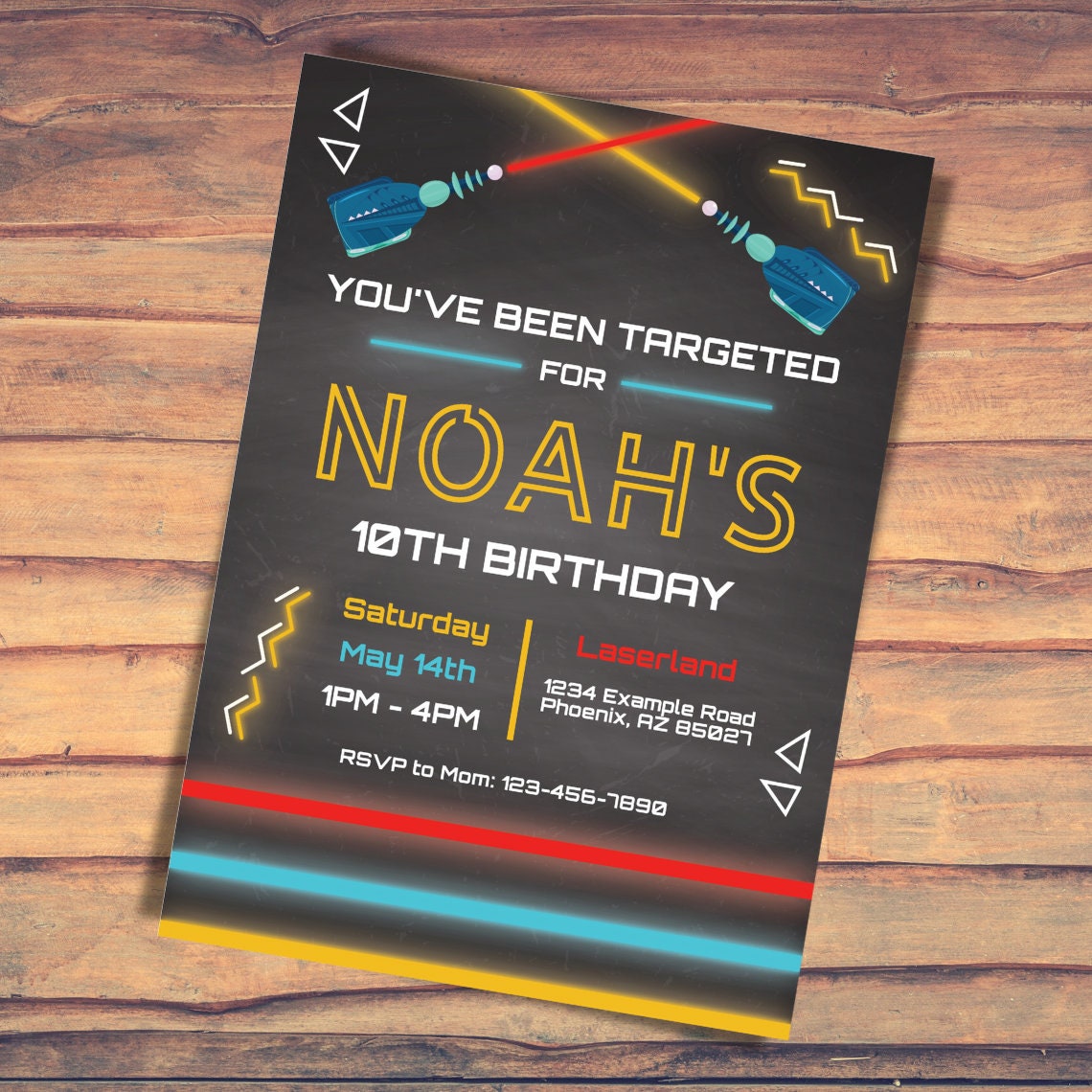 Editable Laser Tag Birthday Invitation Laser Tag Invitation Lasertag ...