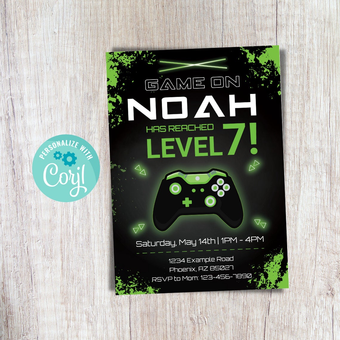 Video Game Invitation Editable Gamer Birthday Invite Video - Etsy