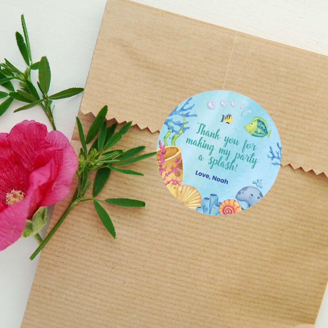 Editable Under the Sea Birthday Favor Tag Oneder the Sea - Etsy