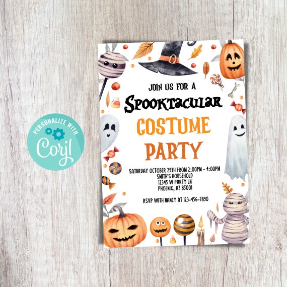 Halloween Costume Party Invitations Free Printable