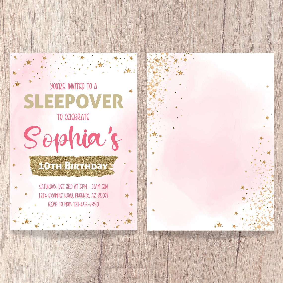 Sleepover Invitation Slumber Party Sleepover Invite Girls - Etsy