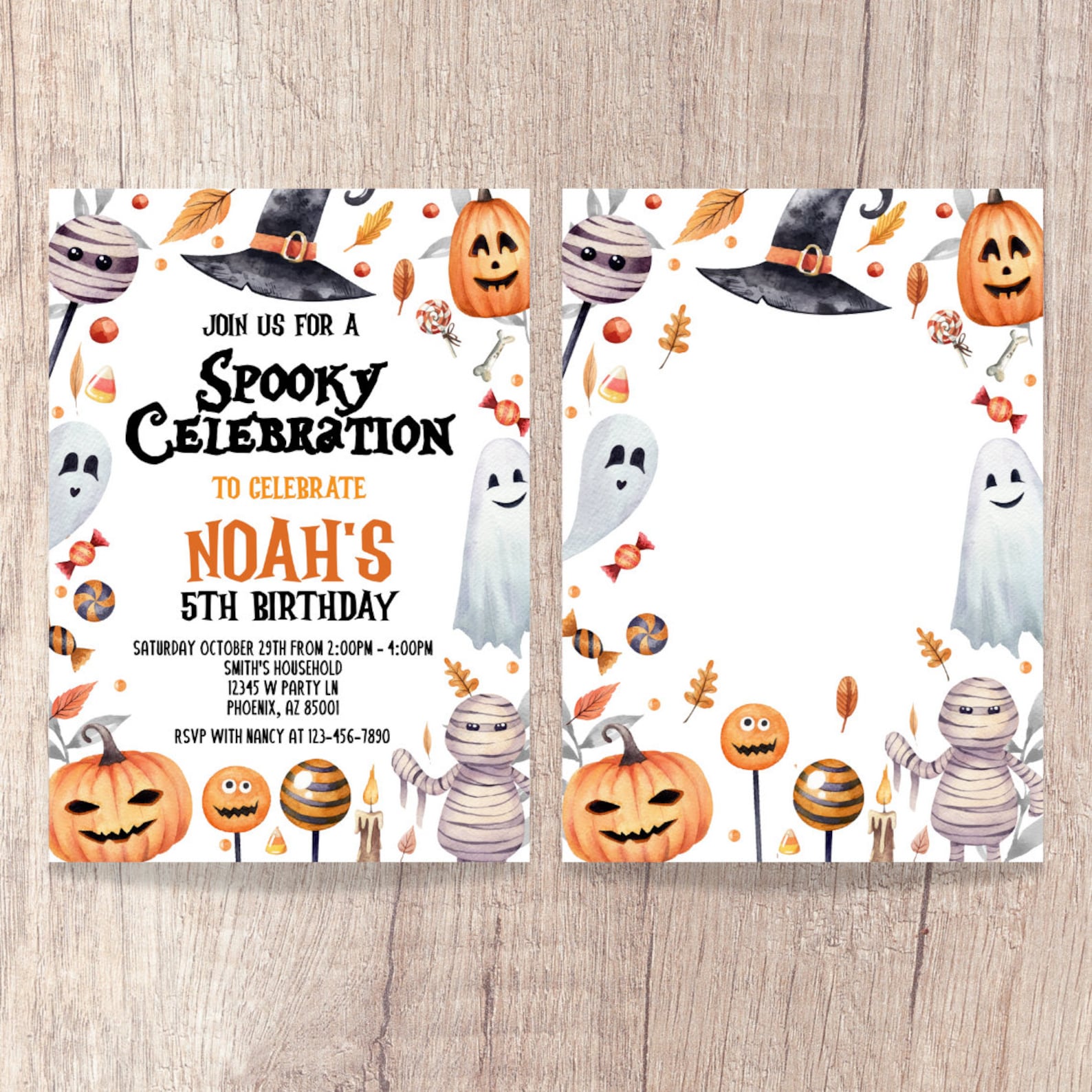 Halloween Birthday Party Invitation Editable Halloween Party - Etsy