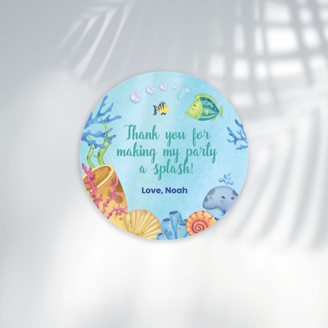 Editable Under the Sea Birthday Favor Tag Oneder the Sea Birthday Favor ...