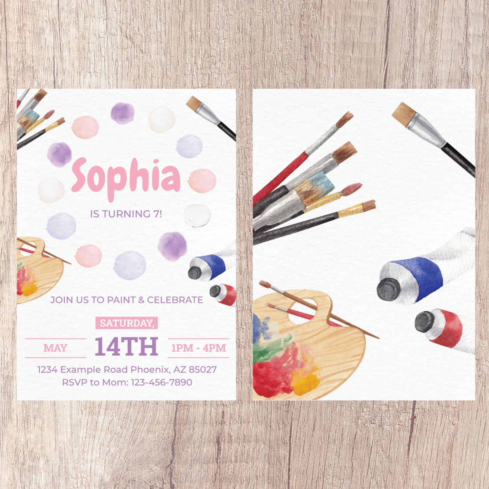 Editable Art Party Invitation Art Party Birthday Invitation - Etsy