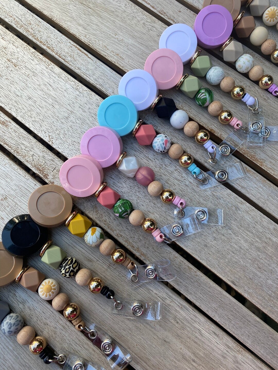 Beaded Badge Reel | Nurse ID Badge Reel | Teacher Badge Gift ...