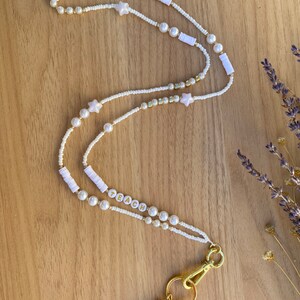 Star TEACH Lanyard, Teacher Lanyard, Beaded Lanyard, Neutral Beaded ...