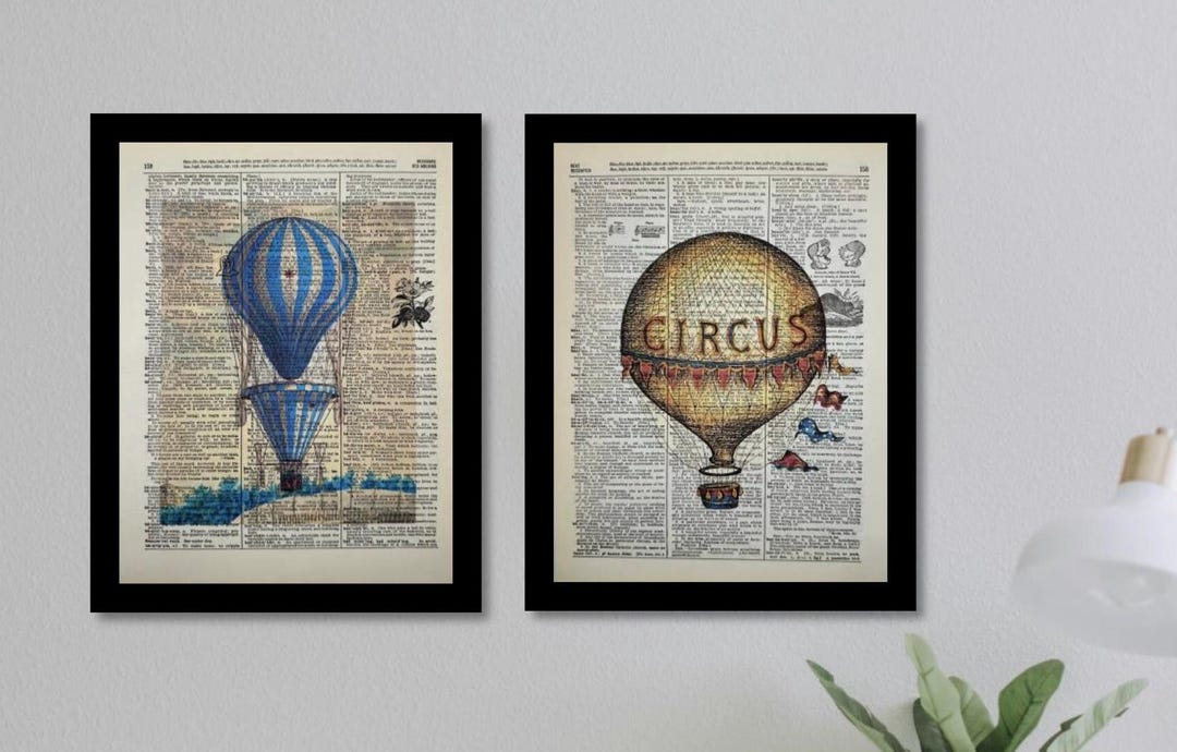 Hot Air Balloon Dictionary Wall Art, Home Decor, Unique Decor, Mothers ...