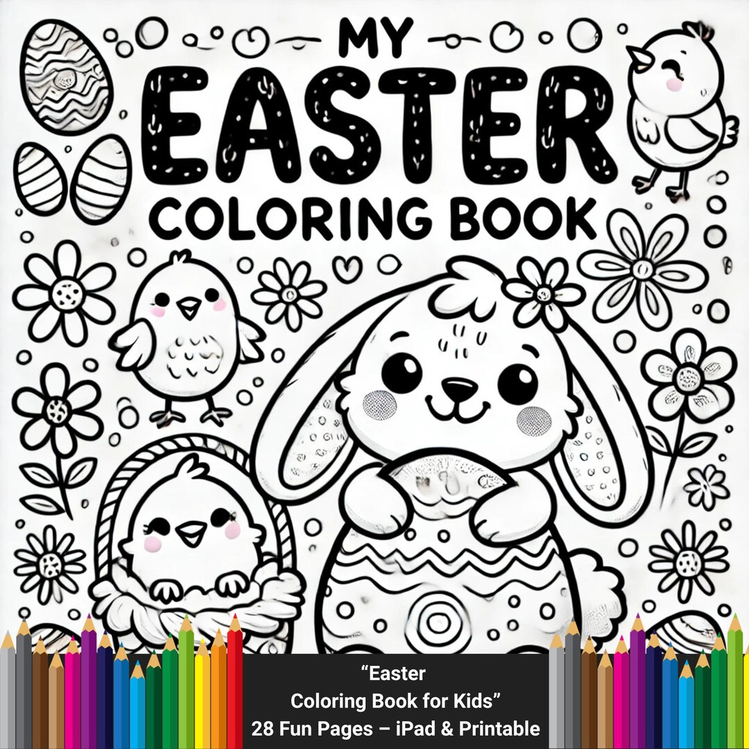 Easter Coloring Book for Kids – Digital Instant Download - 28 Printable ...