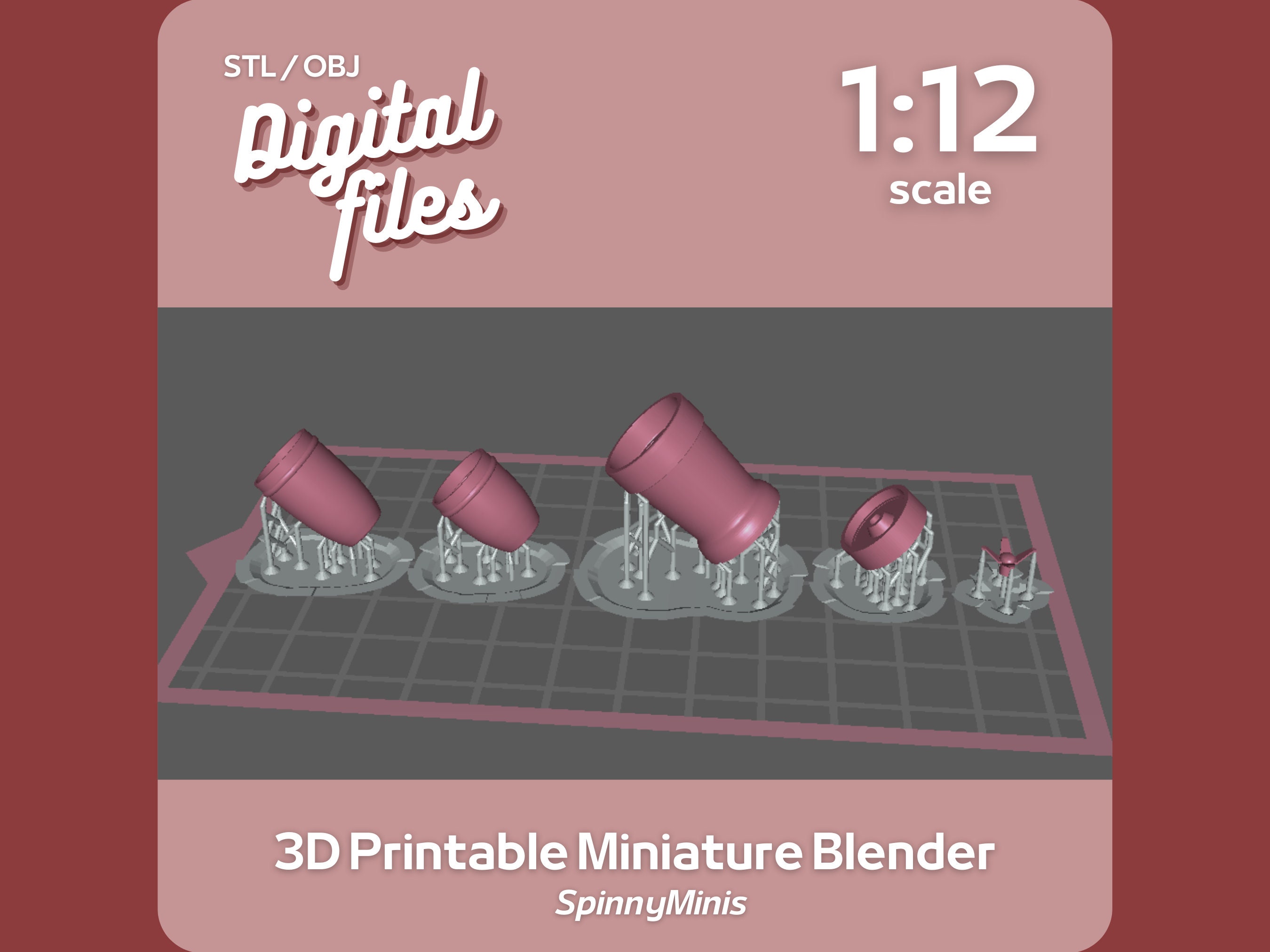 Digital Files - 1:12 Miniature Blender Kit - Personal / Compact Style ...