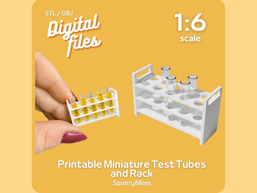 Digital Files - 1:6 Miniature Test Tube and Rack Chemistry Lab Set ...