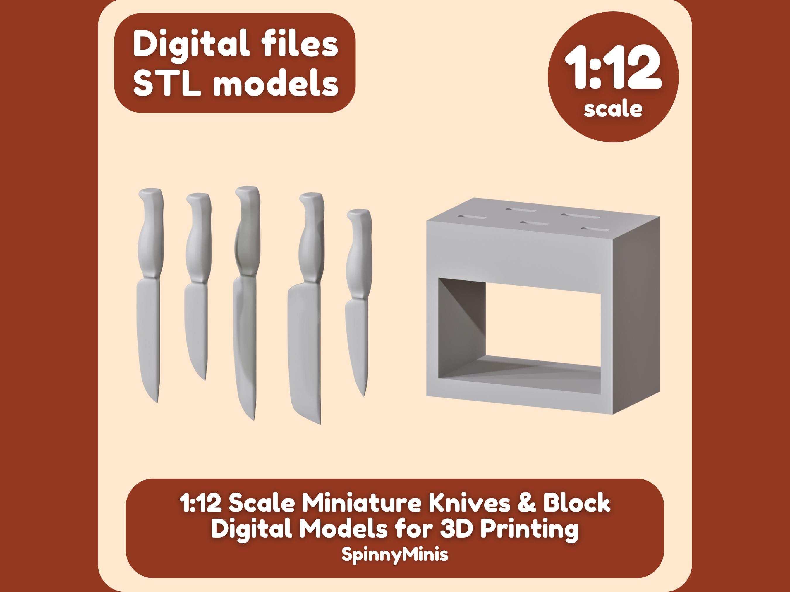 Digital Files - 1:12 Miniature Kitchen Utensils & Block Holder - Models ...