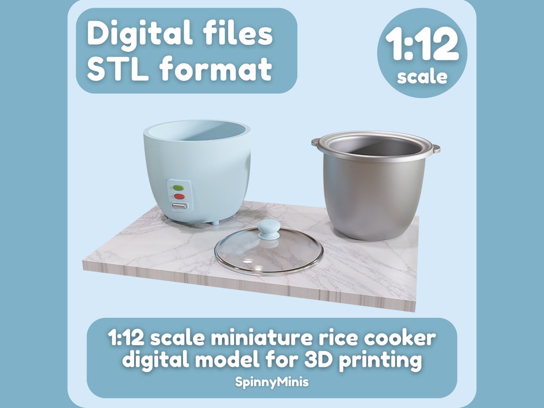 Digital Files - 1:12 Miniature Rice Cooker - Model for 3D Printing (STL ...