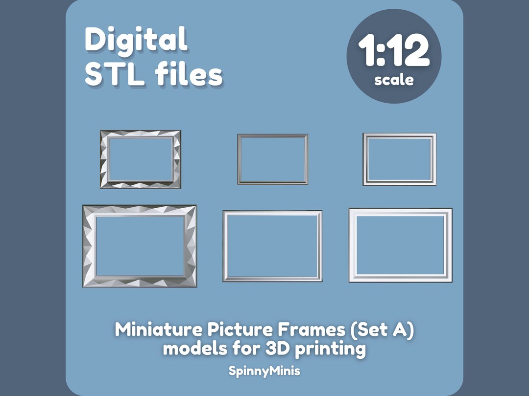 Digital Files - 1:12 Miniature Photo Frames (set A) Set of Six - Models ...