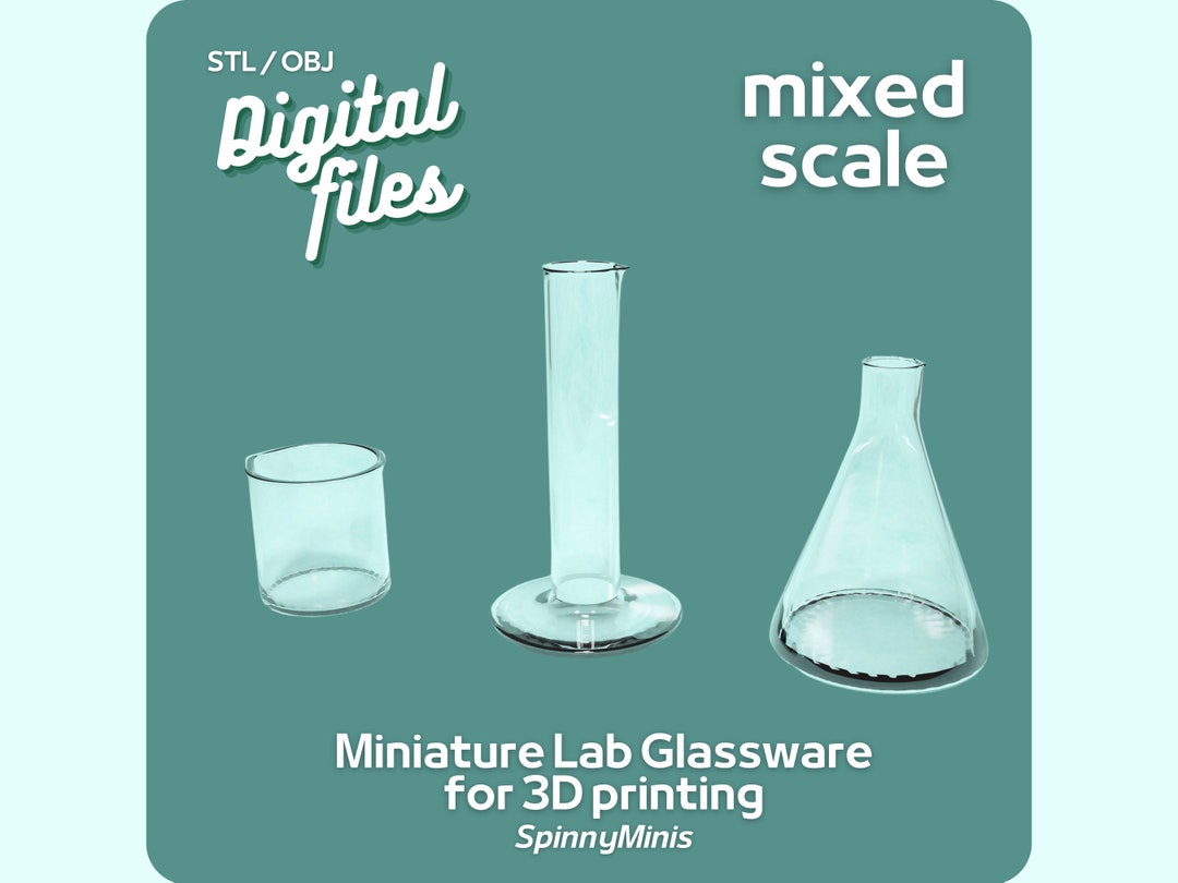 Digital Files - Mixed Scale Miniature Lab Glassware - Beaker, Conical ...