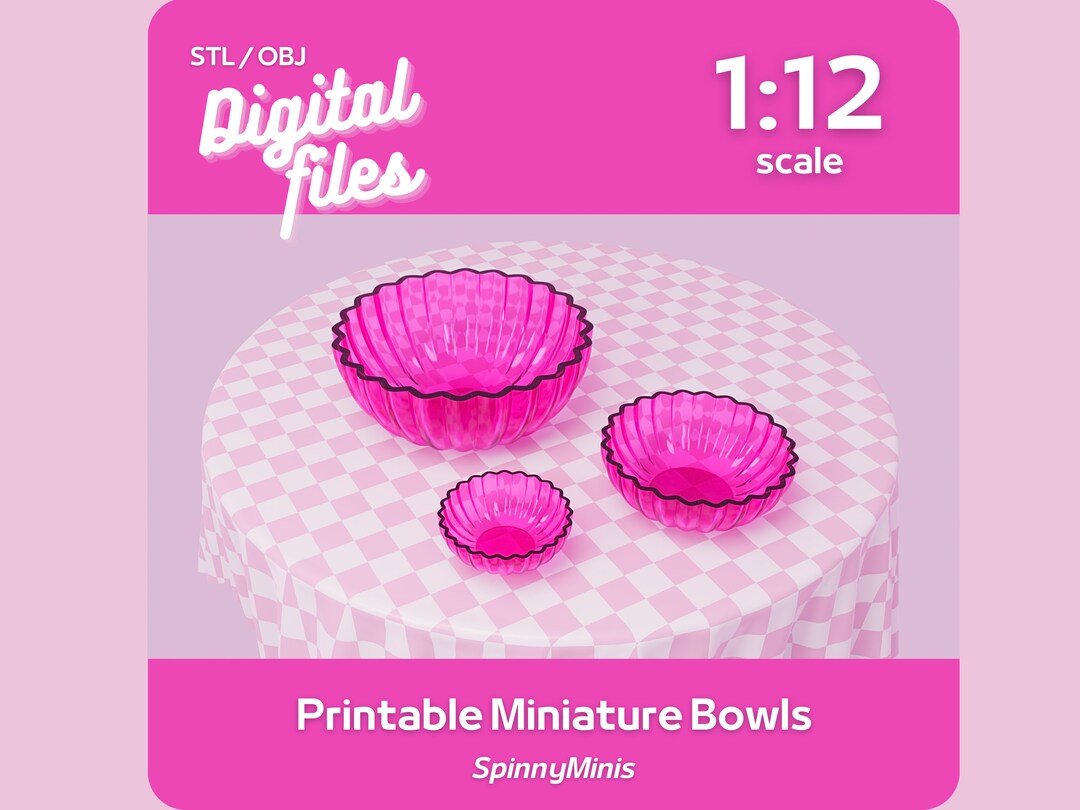 Digital Files - 1:12 Miniature Decorative Bowls - Models for 3D ...