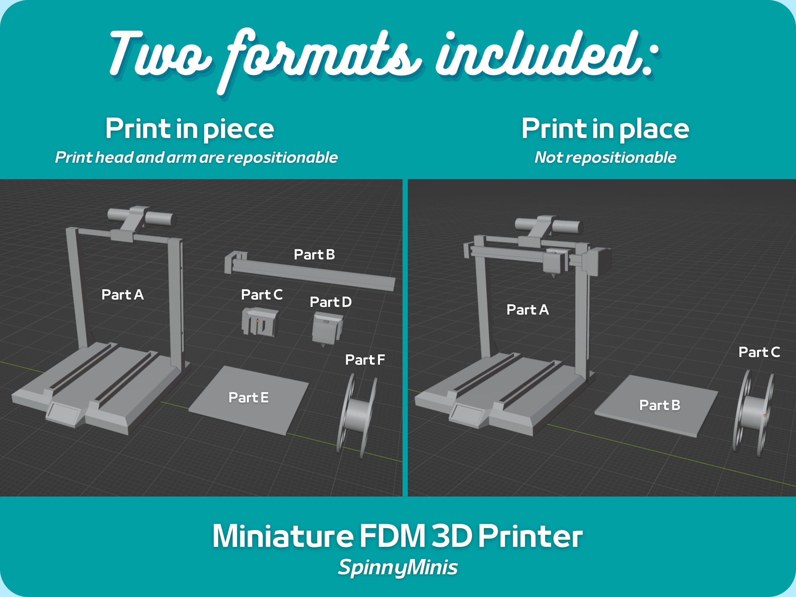Digital Files - Miniature FDM 3D Printer Kit - Models for 3D Printing ...
