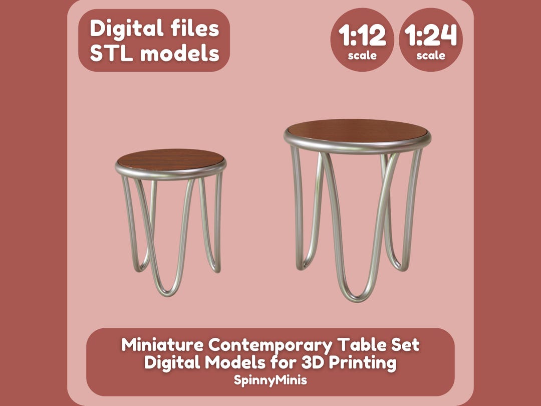 Digital Files - Miniature Contemporary Tables - 1:12, 1.24 Scale Models ...