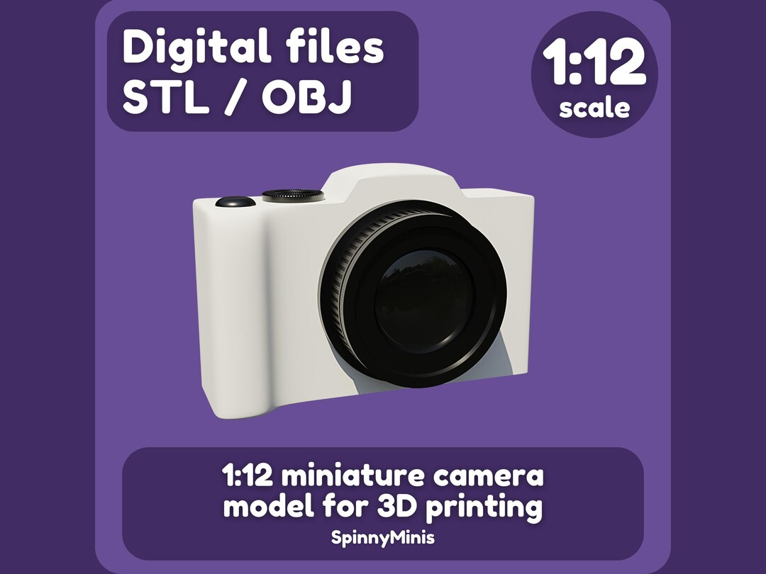 Digital Files - 1:12 Miniature Camera - Model for 3D Printing (STL ...