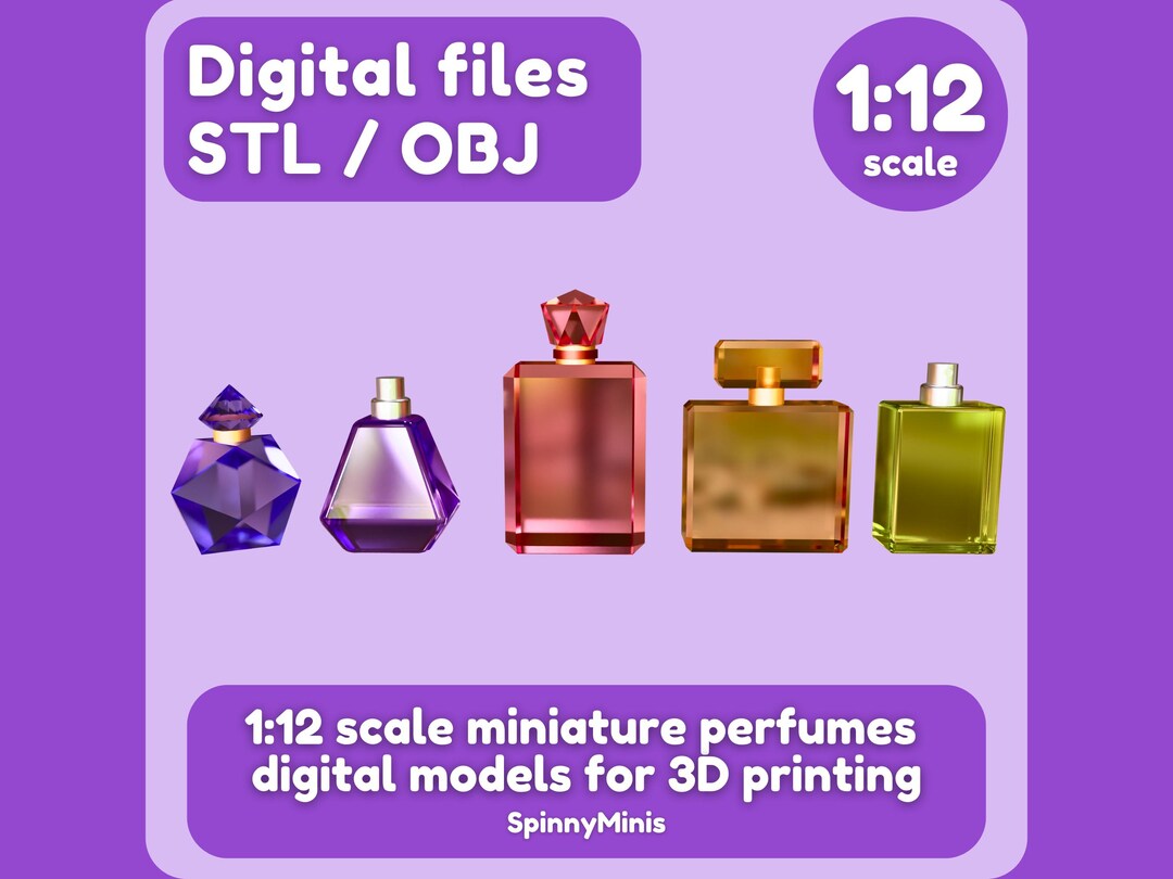 Digital Files - 1:12 Miniature Perfume Bottles - Set A - Models for 3D ...