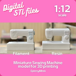 Digital Files - 1:12 Miniature Modern Sewing Machine - STL Models for ...