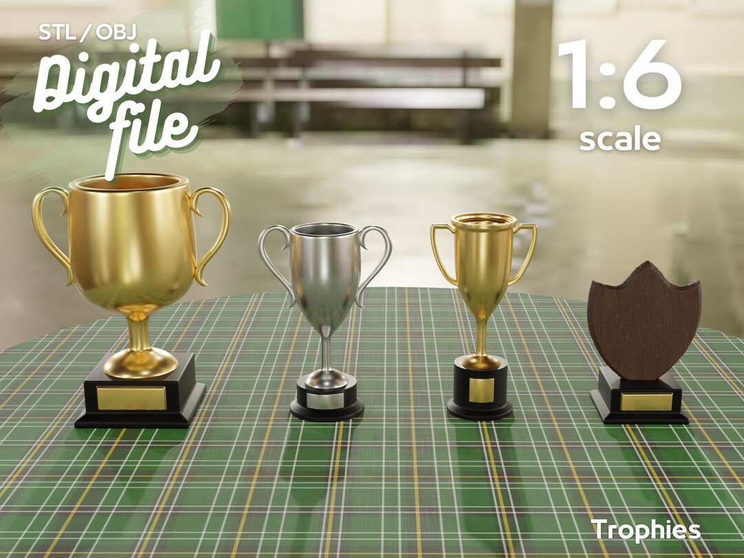 Digital Download 1:6 Scale Miniature Trophies STL / OBJ - Etsy