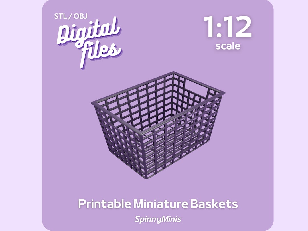 Digital Files - 1:12 Miniature Stackable Basket Container - Models for ...