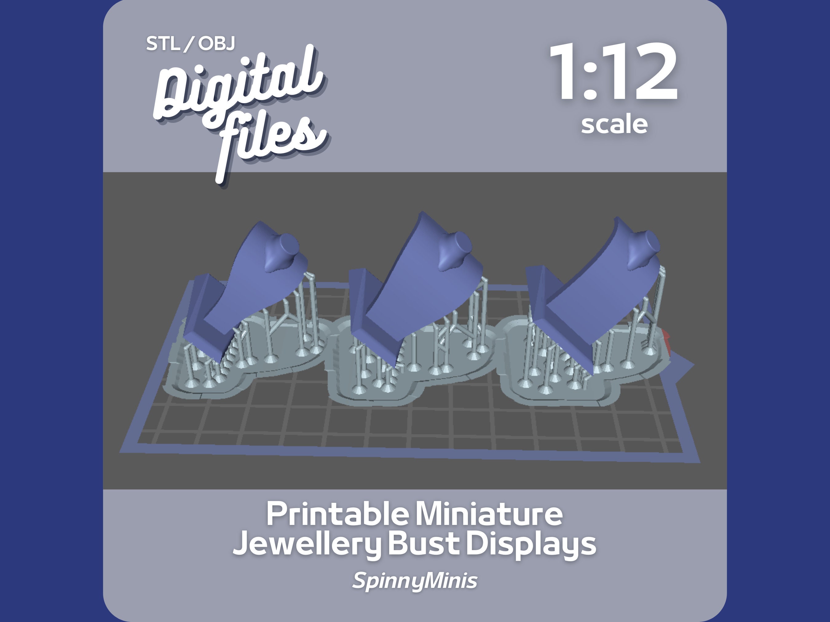 Digital Files 1:12 Miniature Necklace Jewellery / Jewelry Display Busts ...