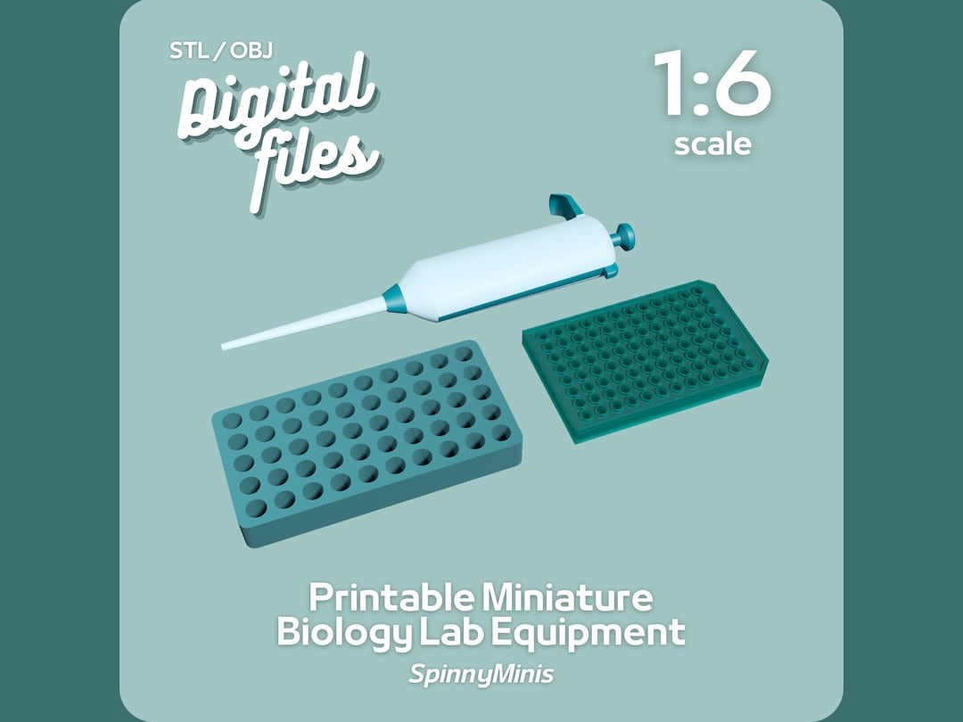 Digital Files - 1:6 Miniature Biology Lab Equipment Kit - Models for 3D ...
