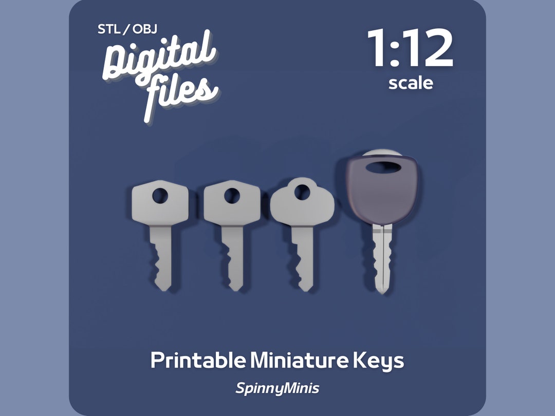 Digital Files - 1:12 Miniature House and Car Keys - Models for 3D ...