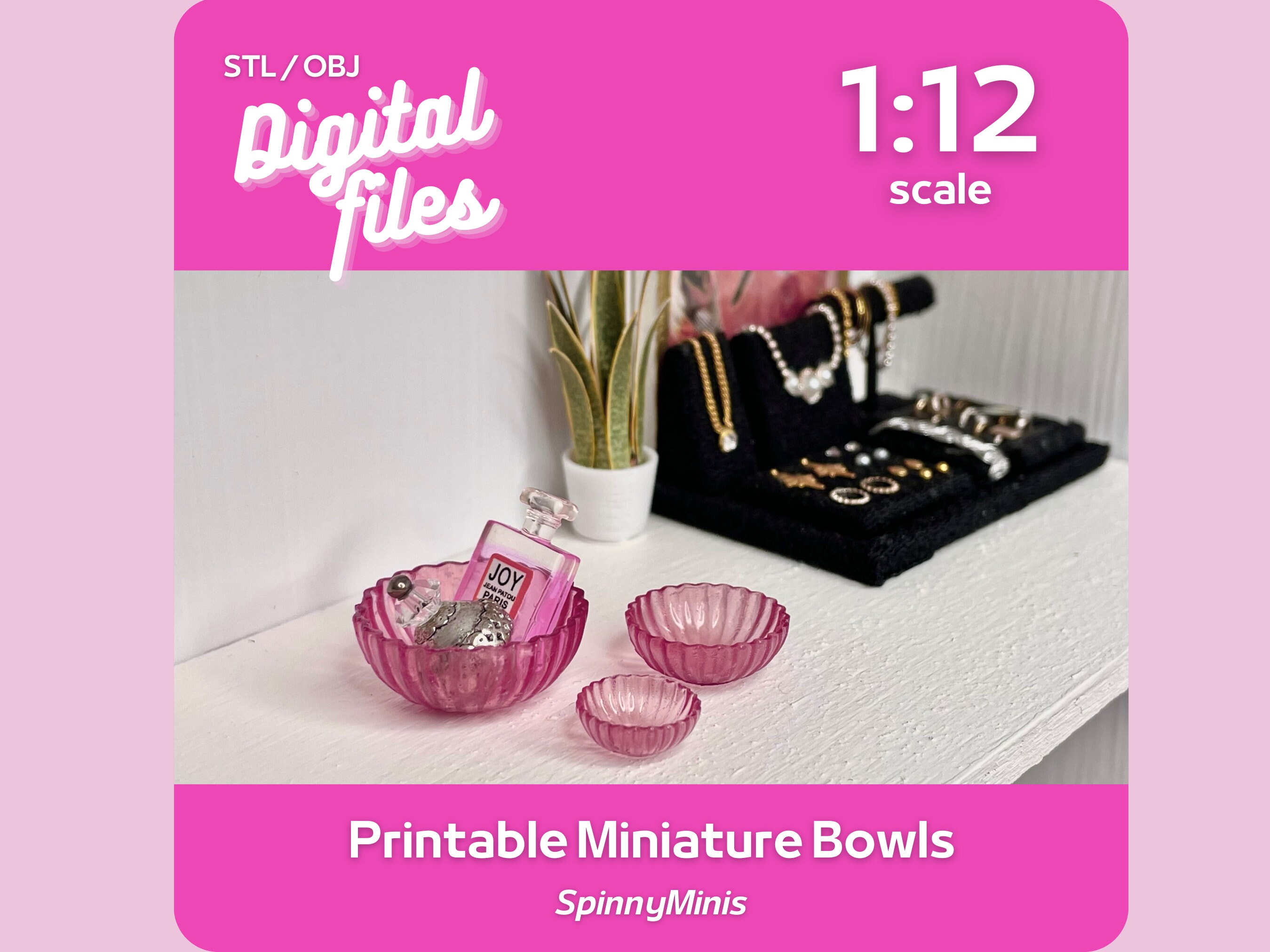 Digital Files - 1:12 Miniature Decorative Bowls - Models for 3D ...