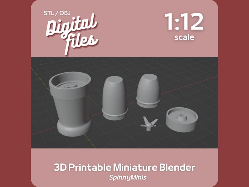 Digital Files - 1:12 Miniature Blender Kit - Personal / Compact Style ...