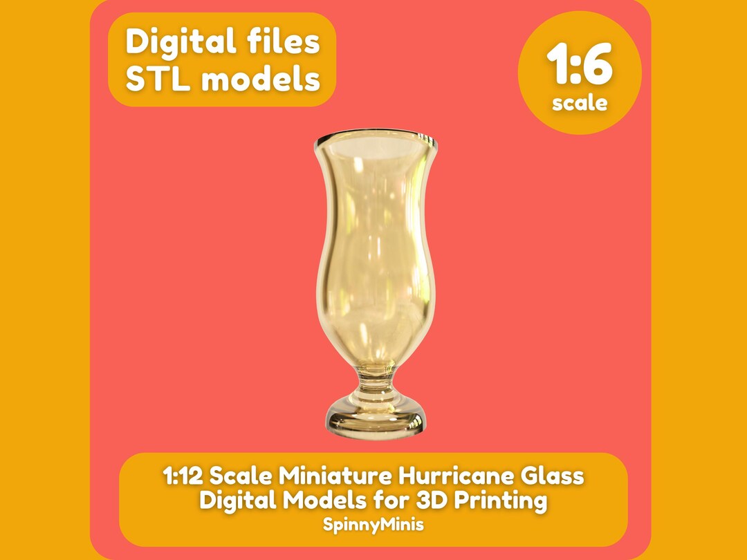 Digital Files - 1:6 Miniature Hurricane Cocktail Glass - Model for 3D ...