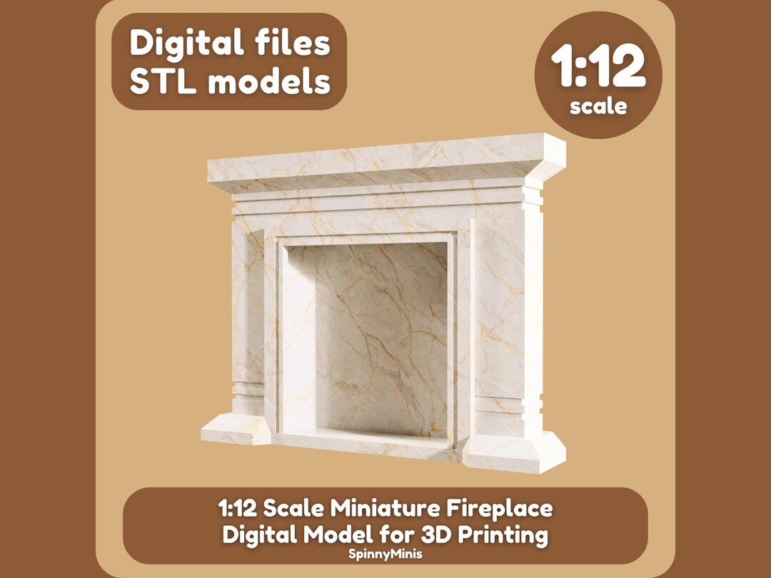 Digital Files - 1:12 Miniature Fireplace - Style A - Model for 3D ...
