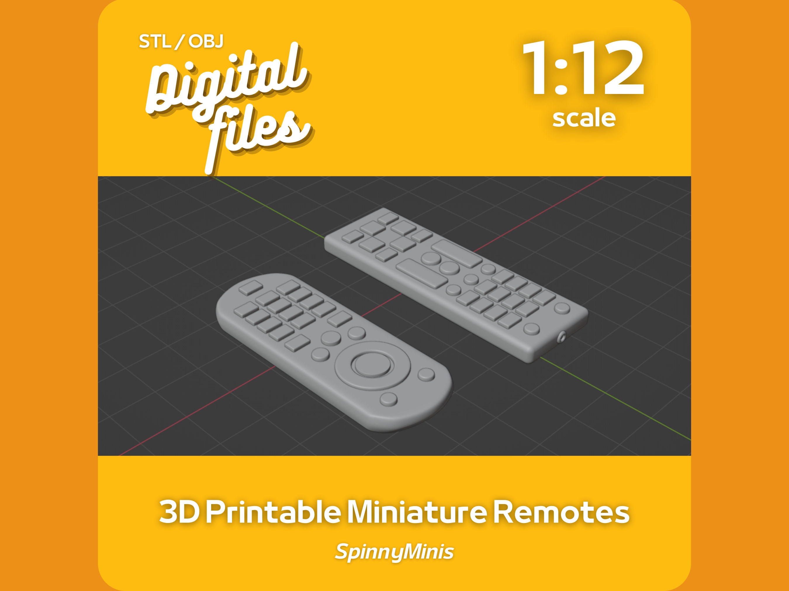 Digital Files - 1:12 Miniature TV / Console Remotes / Remote Controls ...