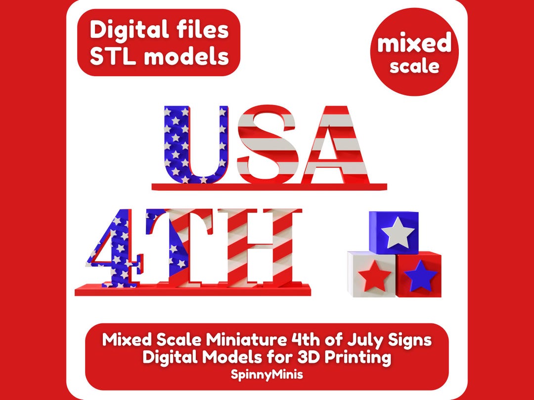 Digital Files - Mixed Scale Set of 4th of July Miniature Signs - Models ...