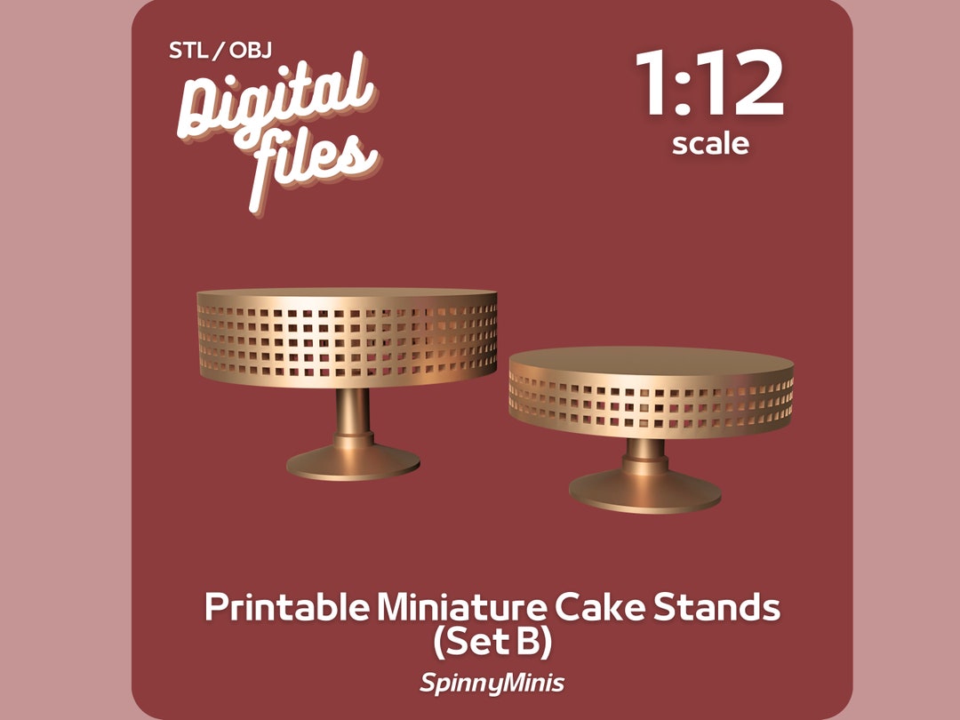 Digital Files 1:12 Miniature Cake Stands set B Art Deco Style Models ...