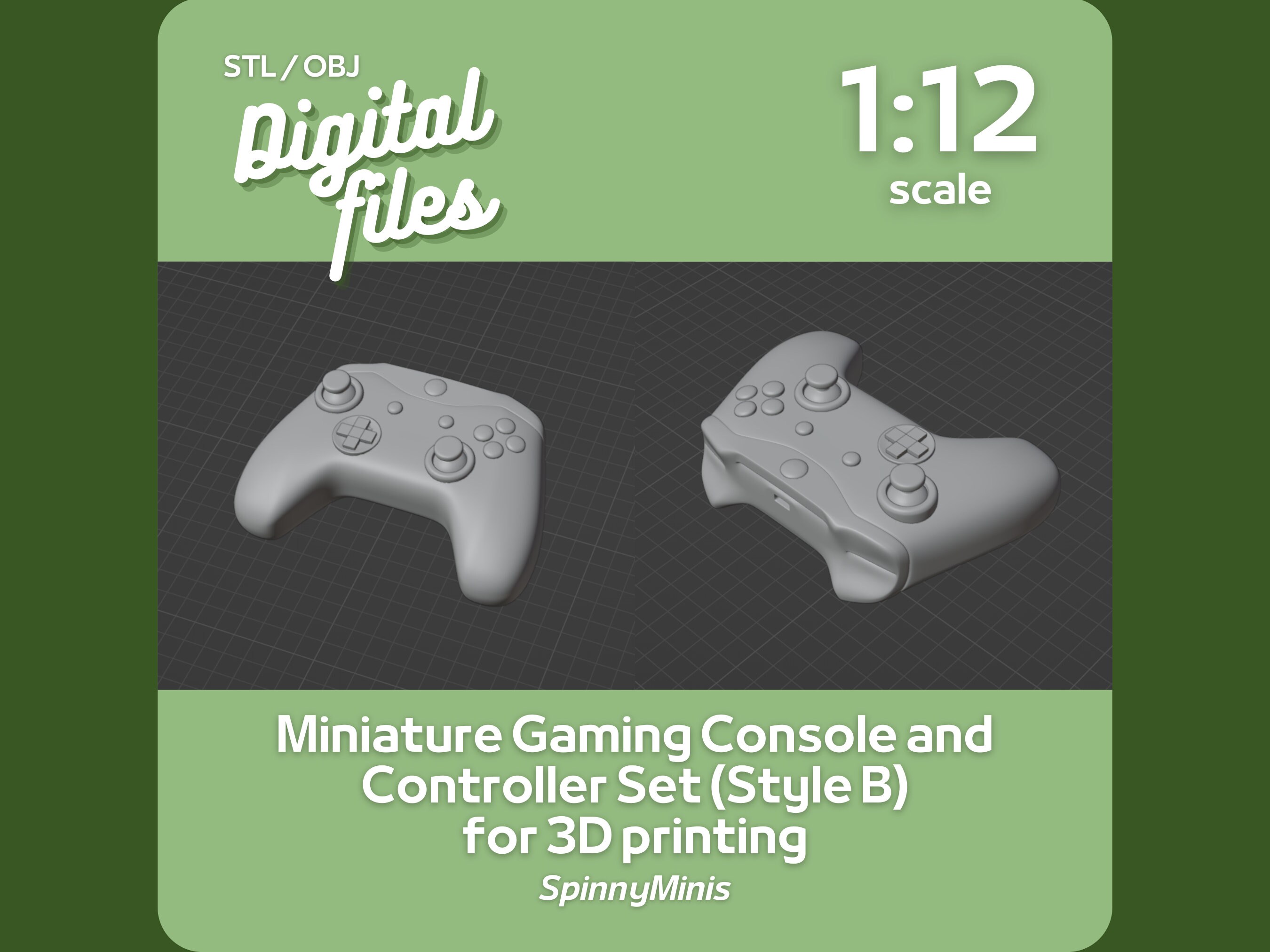Digital Files - 1:12 Miniature Gaming Console and Controller - Style B ...