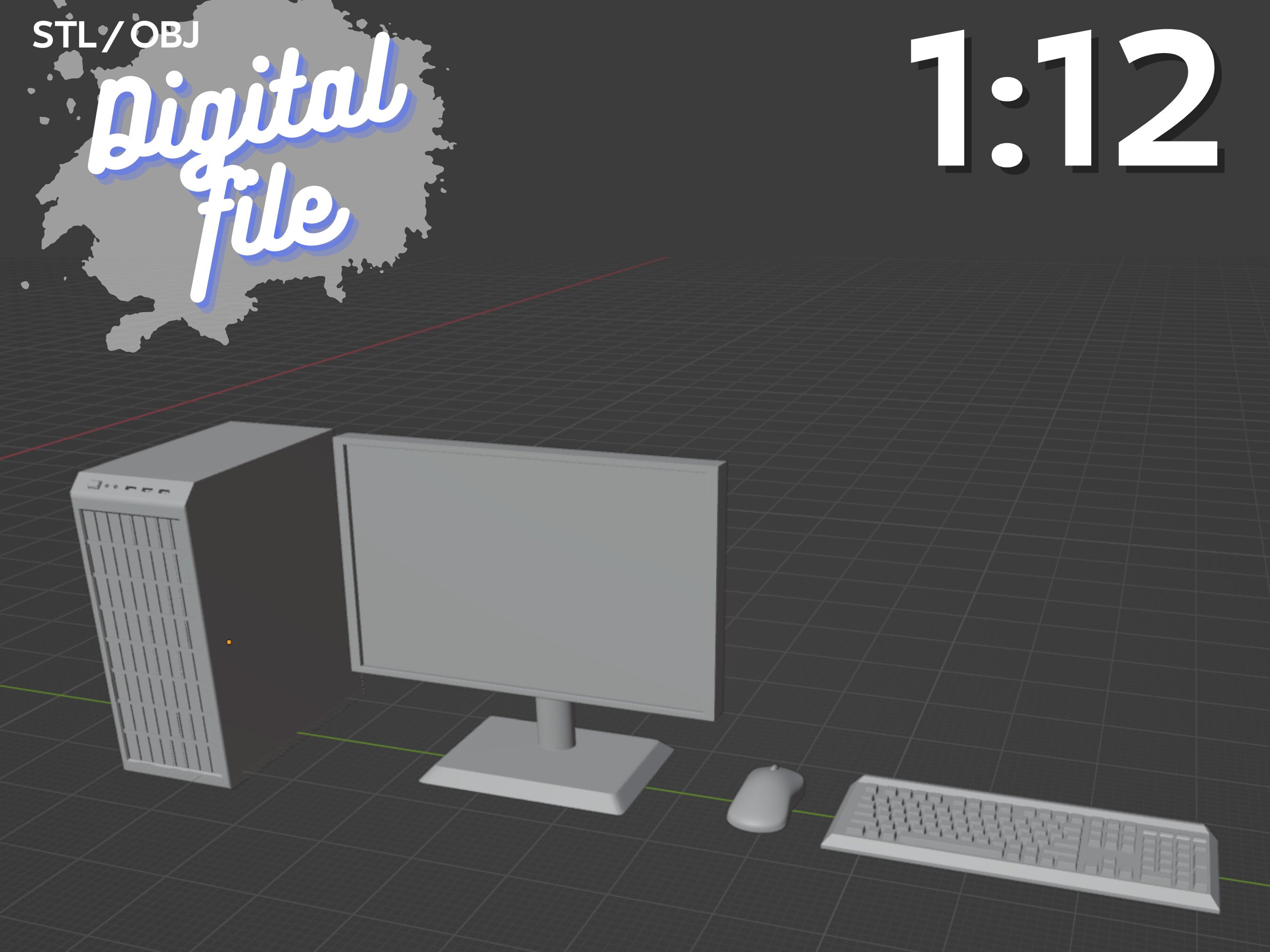 Digital Files 1:12 Miniature Computer Kit STL / OBJ - Etsy