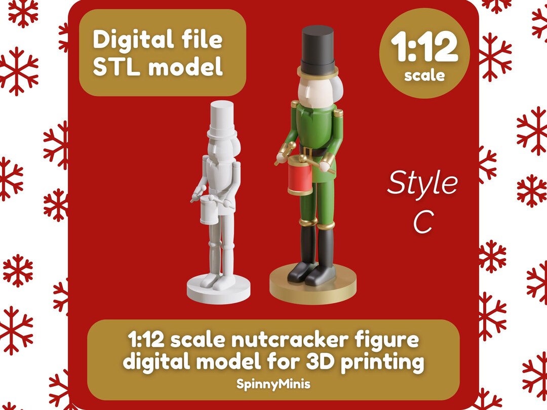 Digital Files - STYLE C - 1:12 Miniature Nutcracker - Model for 3D ...