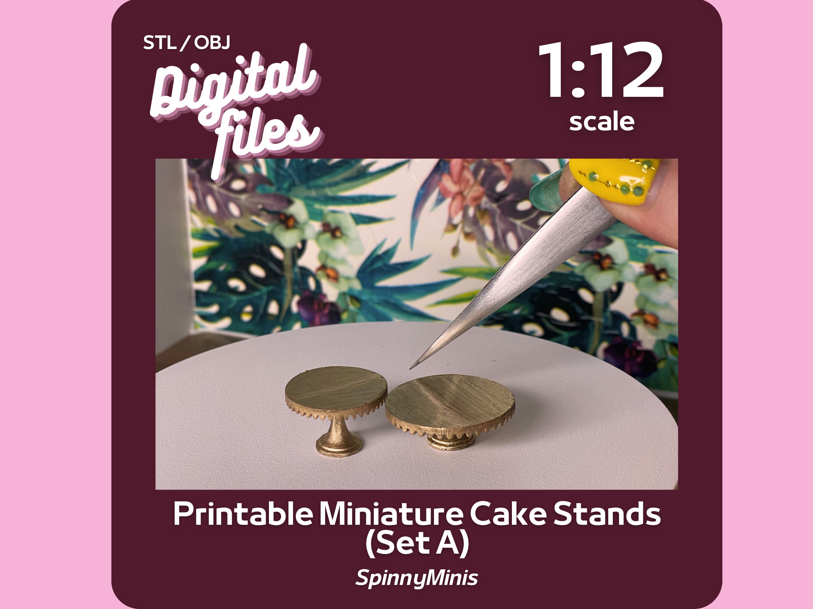 Digital Files 1:12 Miniature Cake Stands set A Models for 3D Printing ...