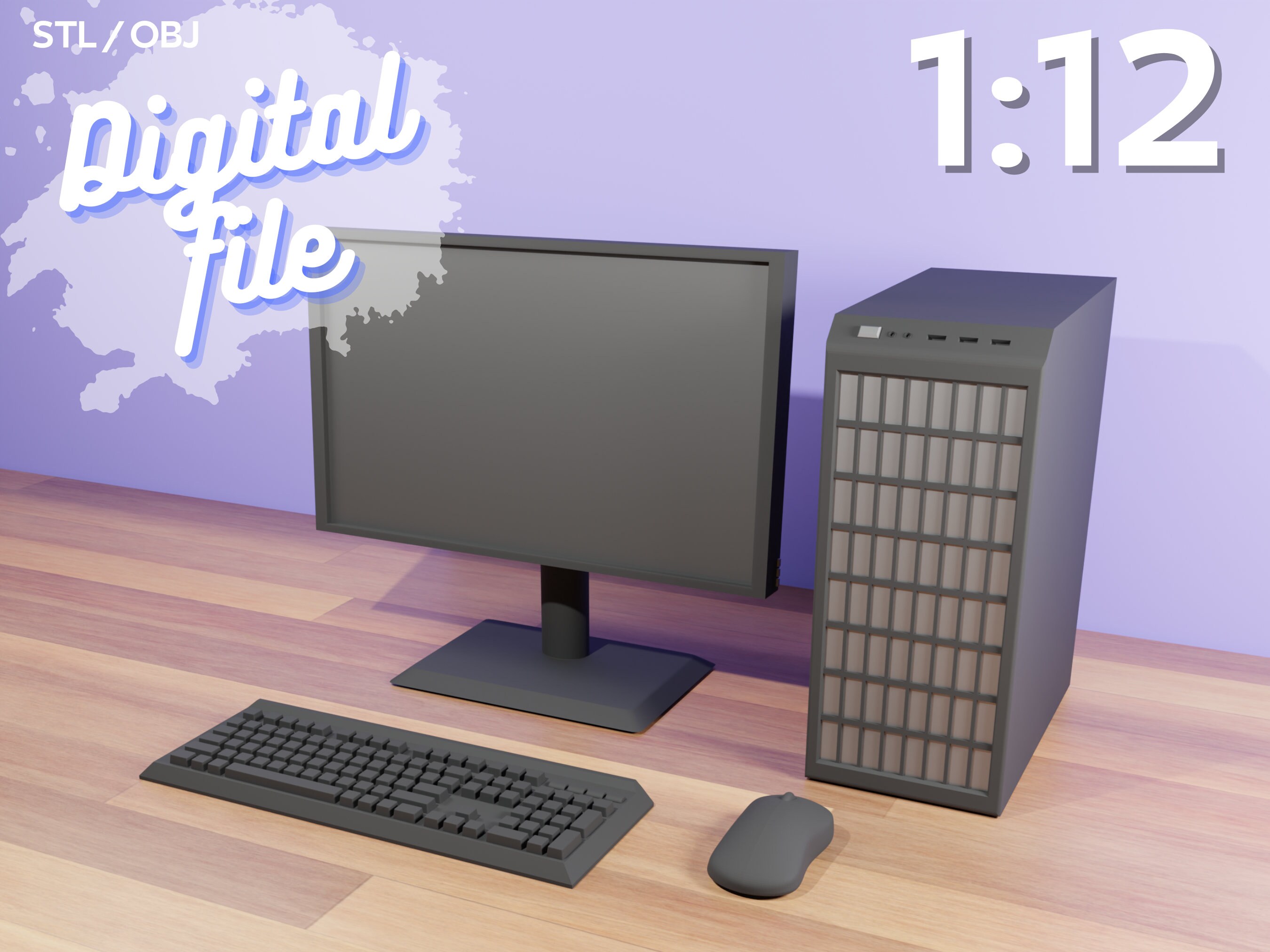 Digital Files 1:12 Miniature Computer Kit STL / OBJ - Etsy