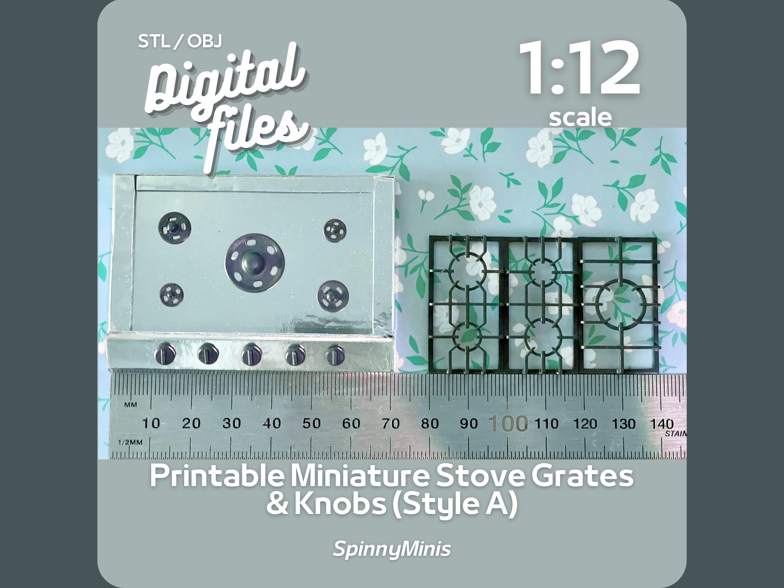 Digital Files 1:12 Miniature Stove Top Grates Grill Style B Models for ...