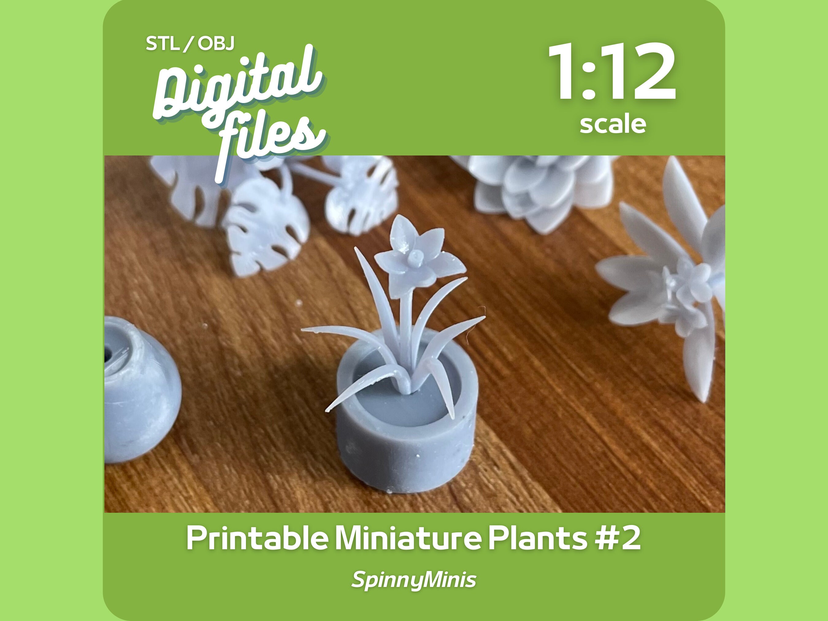 Digital Files 1:12 Miniature Plant Kit 2 Frangipani, Monstera, Daffodil ...