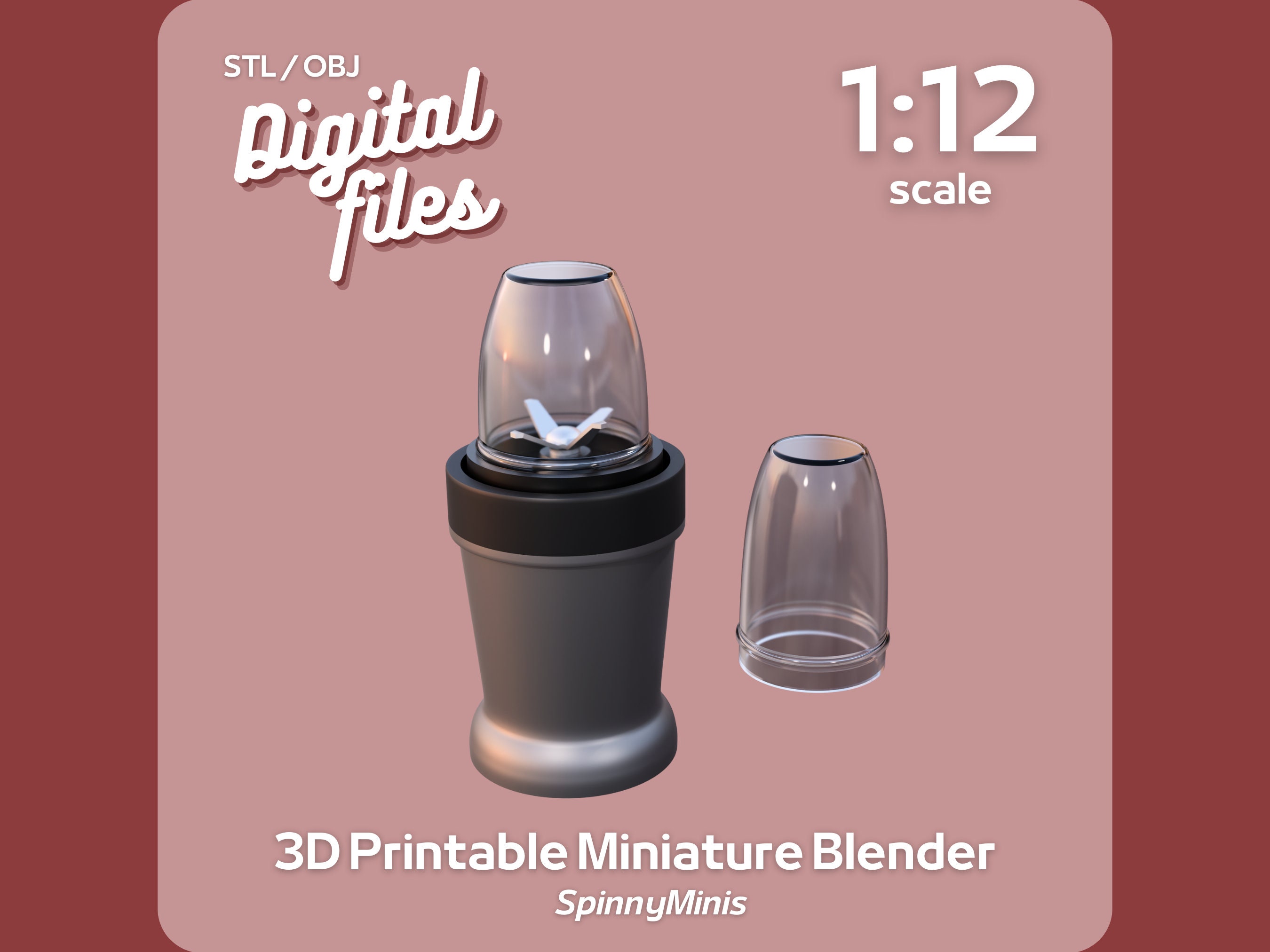 Digital Files - 1:12 Miniature Blender Kit - Personal / Compact Style ...