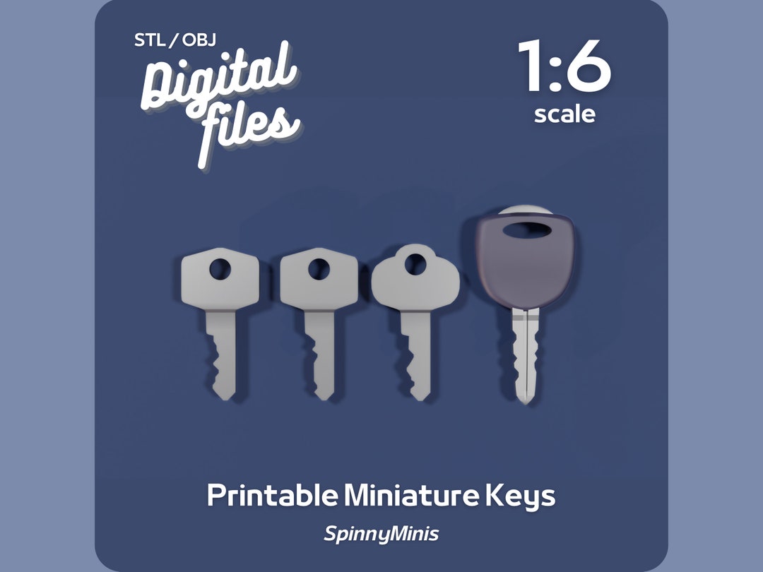 Digital Files - 1:6 Miniature House and Car Keys - Models for 3D ...