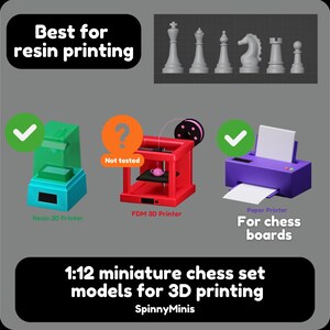 Digital Files - 1:12 Miniature Chess Set - Pieces and Board - Models ...