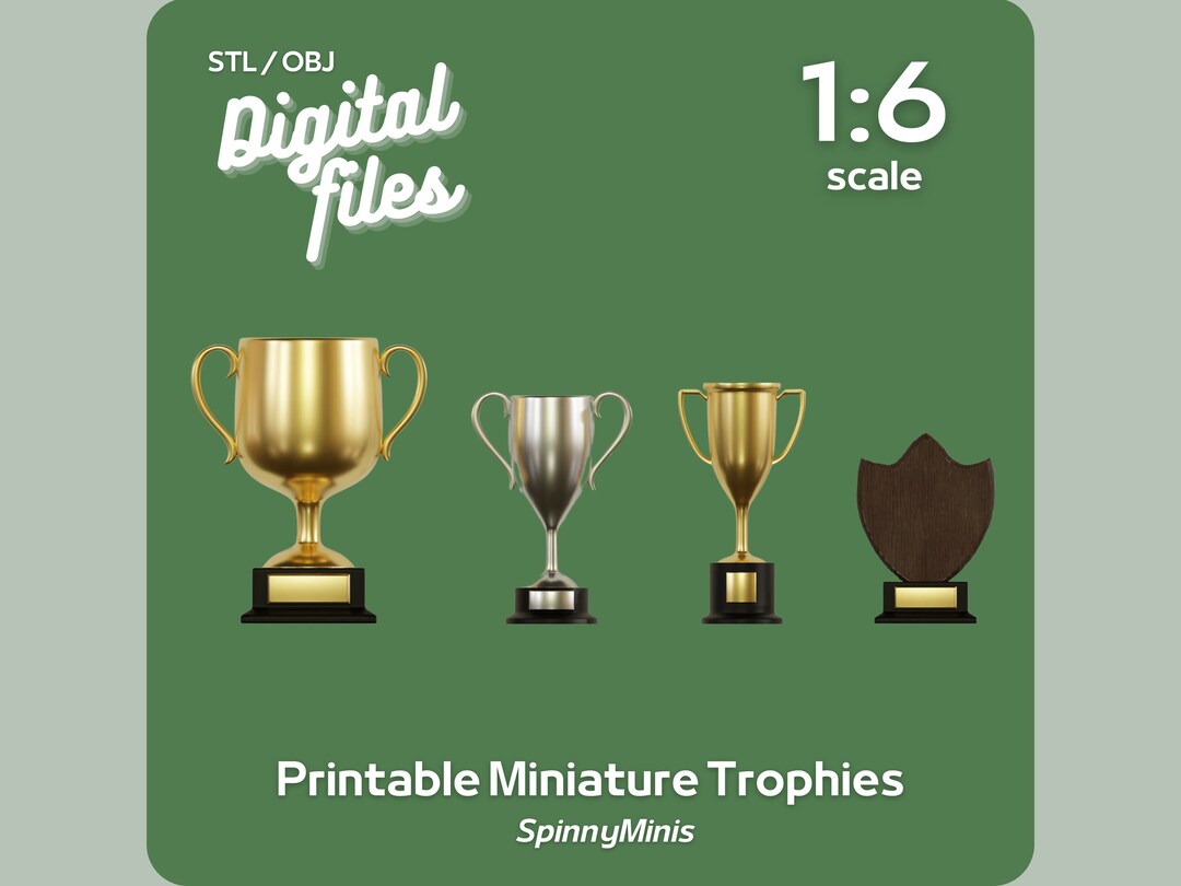 Digital Files - 1:6 Miniature Trophies Four Styles - Models for 3D ...