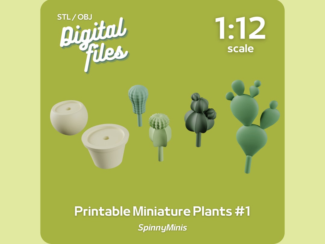 Digital Files - 1:12 Miniature Plant Kit #1 Cactus / Succulents ...