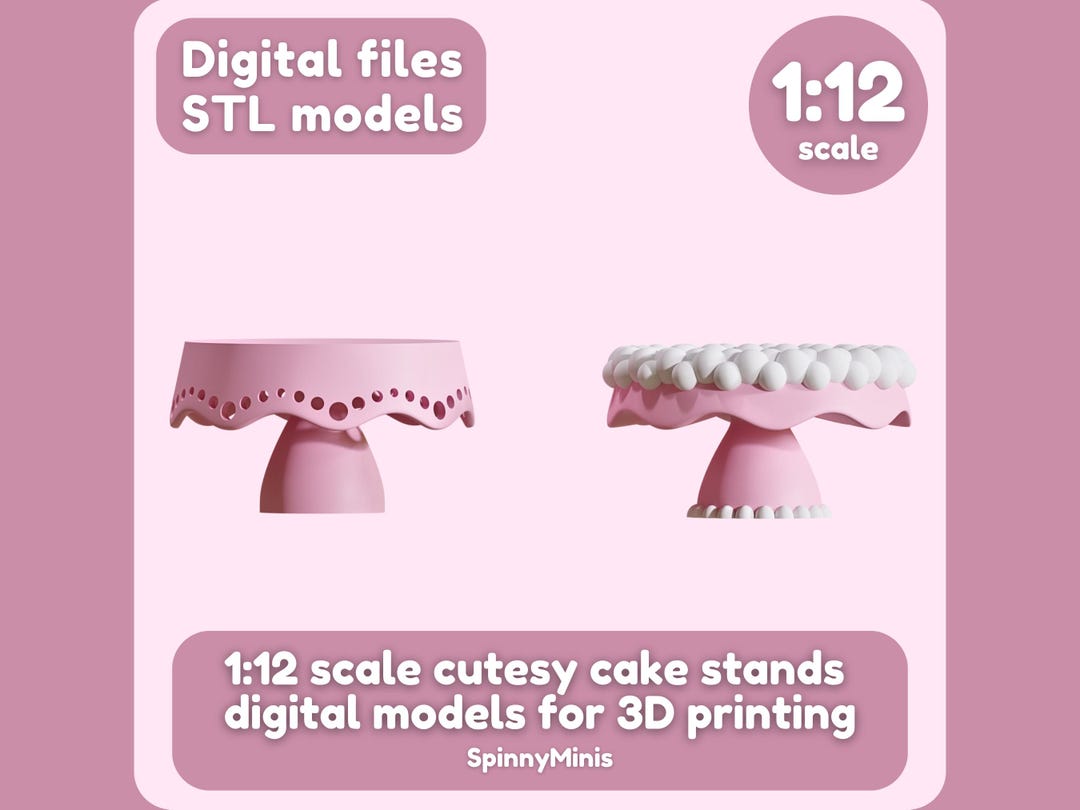 Digital Files - 1:12 Miniature Cutesy Cake Stands Set of Two - Model ...
